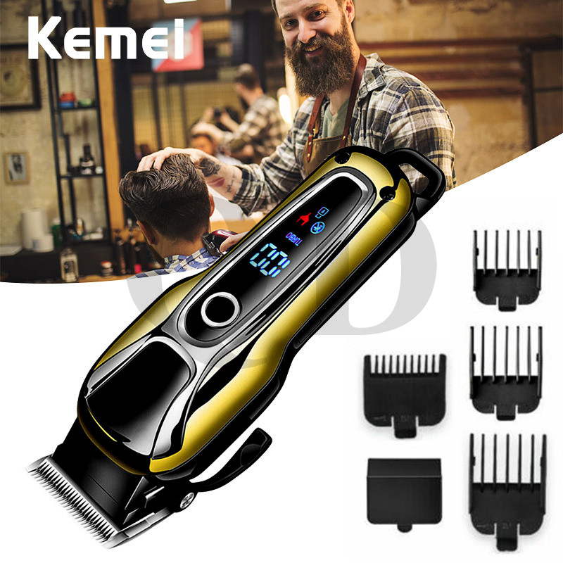 Kemei Razor Hair Cut Original Cordless Rechargeable Clipper LCD Monitor ...