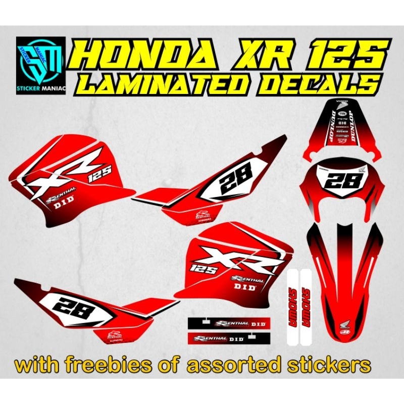 Honda xr 125 decals sticker, Laminated | Shopee Philippines