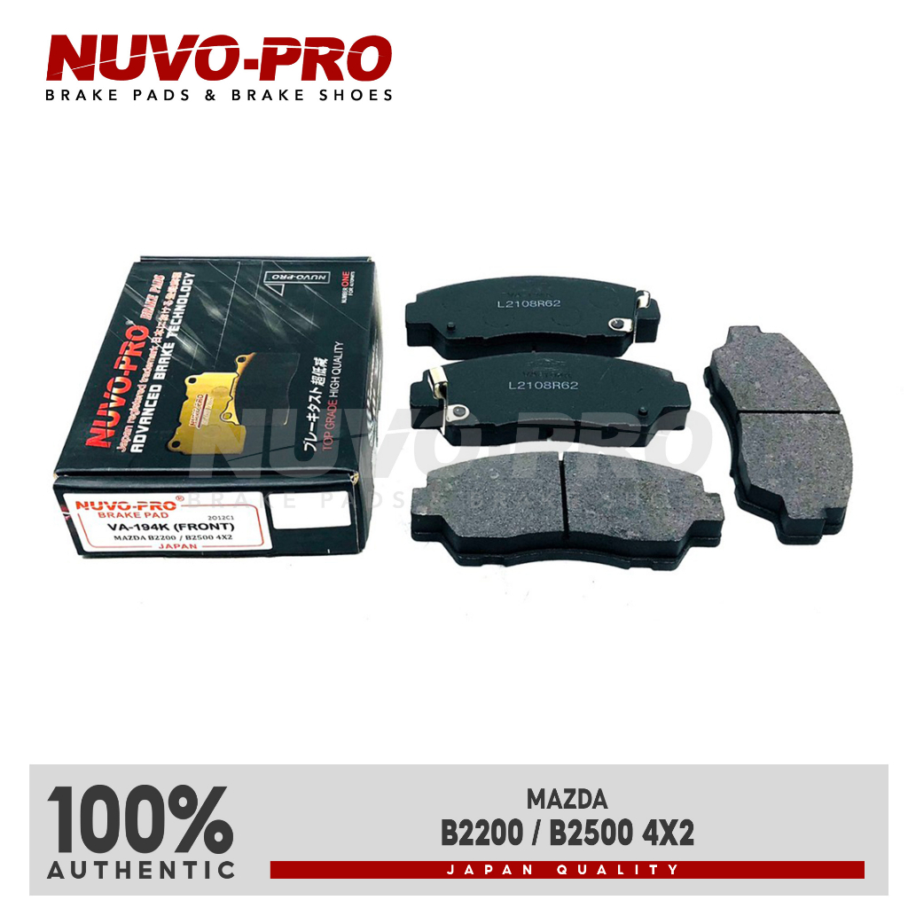 Nuvo-Pro Front Brake Pad Mazda B2200 / Anfra 1988 - 1999 / B2500 4X2 VA ...