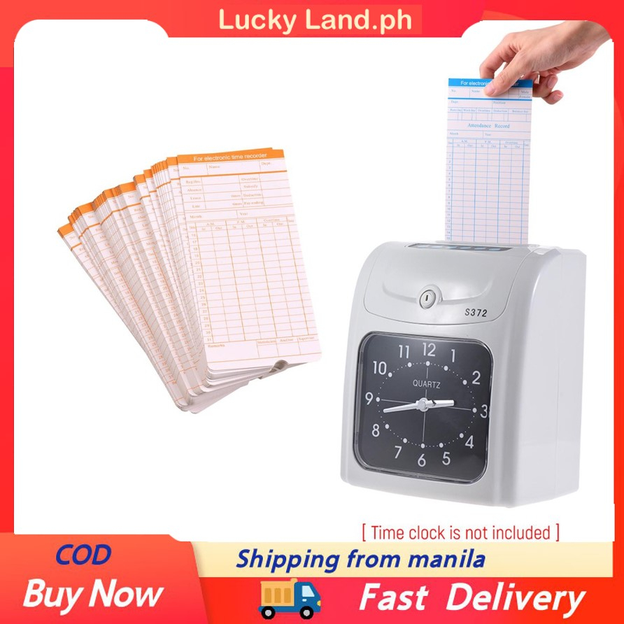 [COD] 100pcs/ Pack Time Cards Timecards Monthly 2-sided for Employee ...