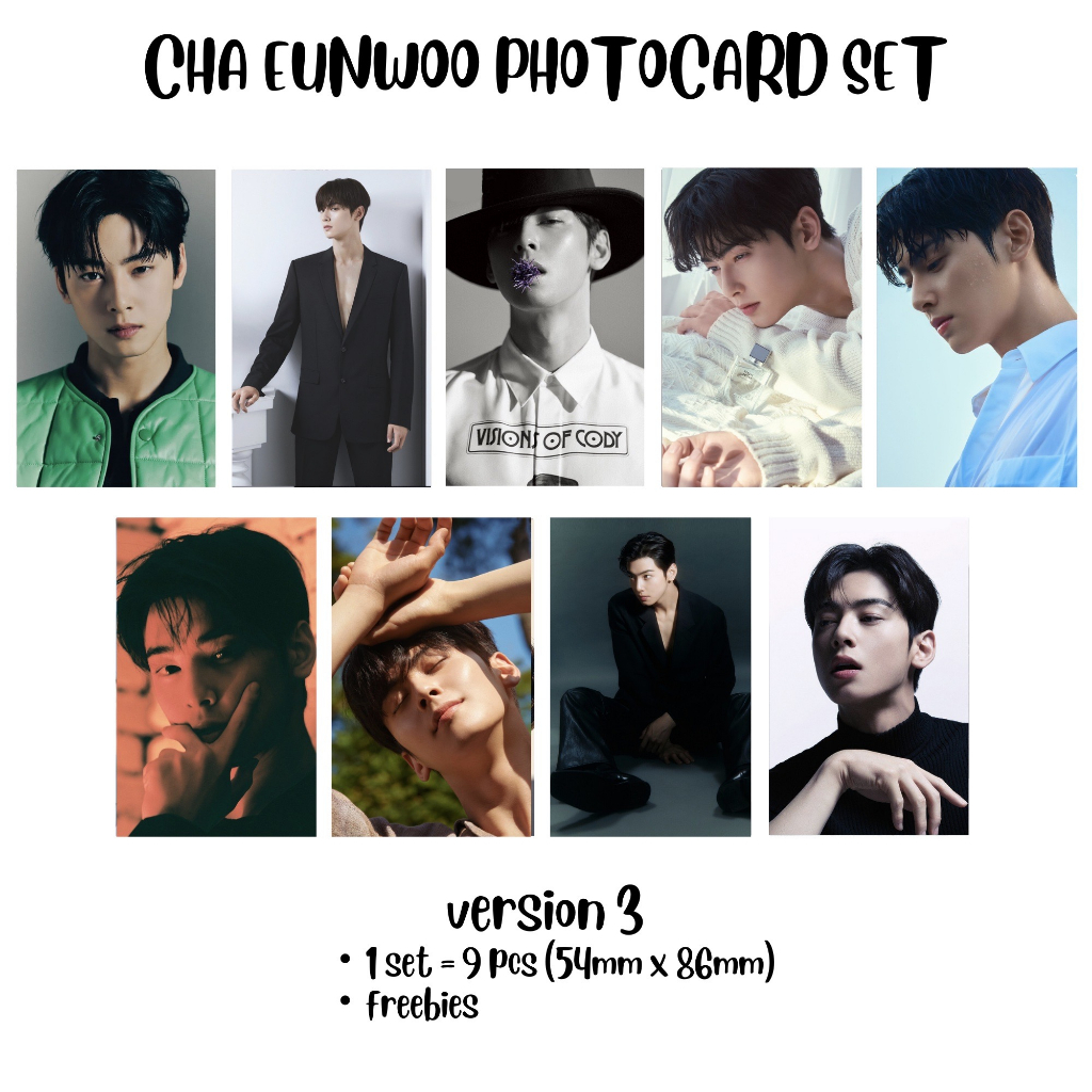 ASTRO CHA EUN WOO Photocard PC set KPOP Fanmade 9 pcs | Shopee Philippines
