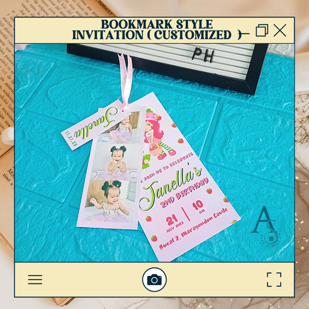 Bookmark Style Invitation | Christening | Baptism | Birthday ...