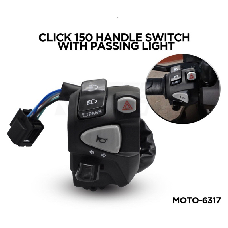 HONDA CLICK 125i/150i HANDLE SWITCH WITH PASSING LIGHT LEFT SIDE FOR ...