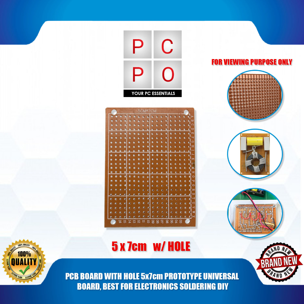 PCB BOARD WITH HOLE 5x7cm PROTOTYPE UNIVERSAL BOARD, BEST FOR ...