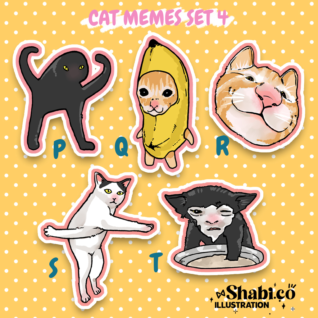 Cat Memes Sticker Set SET and Individual Sticker Vinyl Laminated PART 1 ...