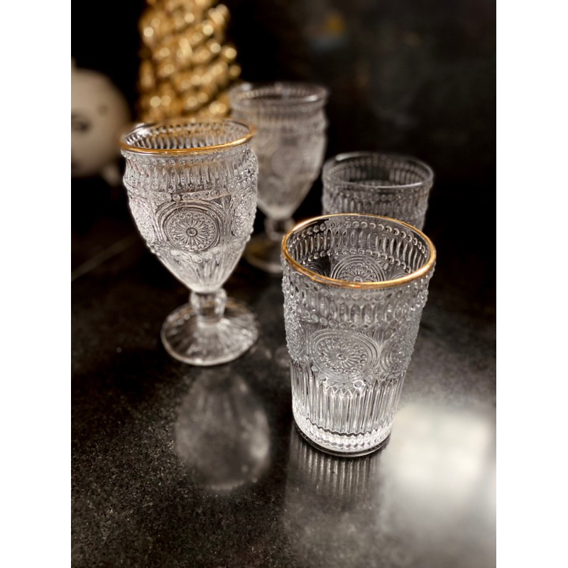 Gold-rimmed Glass Goblet | Shopee Philippines
