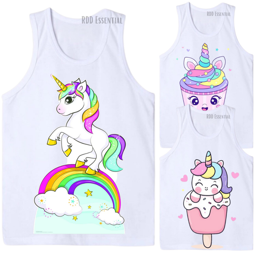 RDD 1 PC Assorted Baby Kids Sando for Girls U N I C O R N Printed for 1 ...