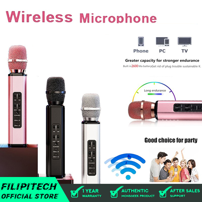 COD PH STOCK#Wireless Bluetooth Microphone Karaoke Speaker Handheld ...