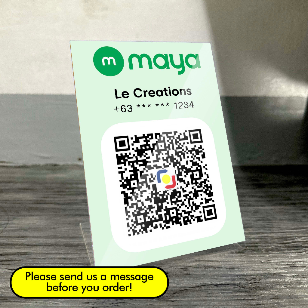 GCash QR Standee Acrylic Waterproof Elegant Maya BPI BDO QR Code SELF ...