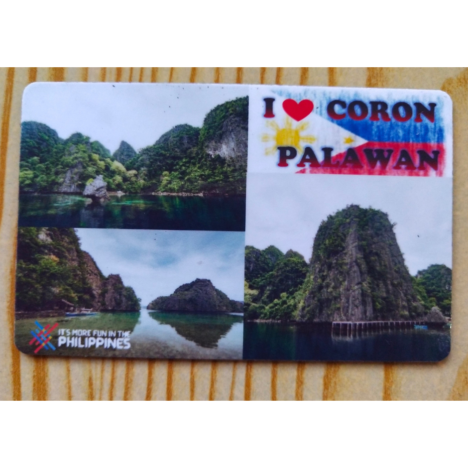 Philippines Tourist Spot Design Rubber Ref Magnet (I love Coron ...