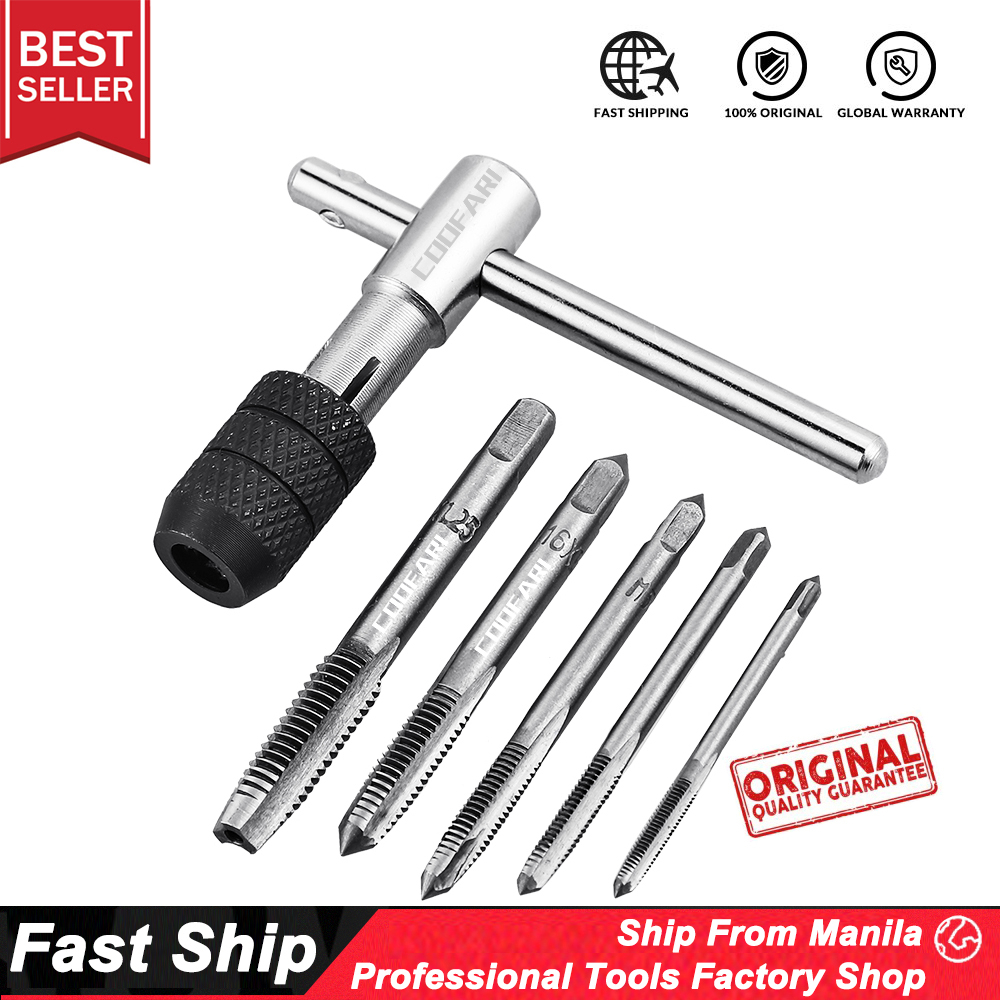 【Ready Stock】COOFARI 6pcs T-type Machine Screw Thread Tap Wrench M3/M4 ...