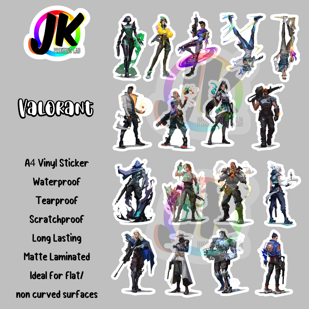 Valorant Vinyl Sticker Set [17pcs] | Shopee Philippines