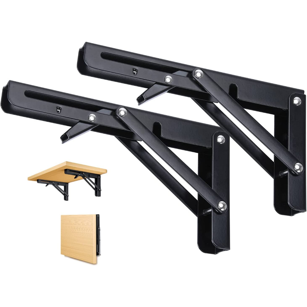 Foldable Table Bracket - Collapsible Space Saving Wall Mounted Shelf ...