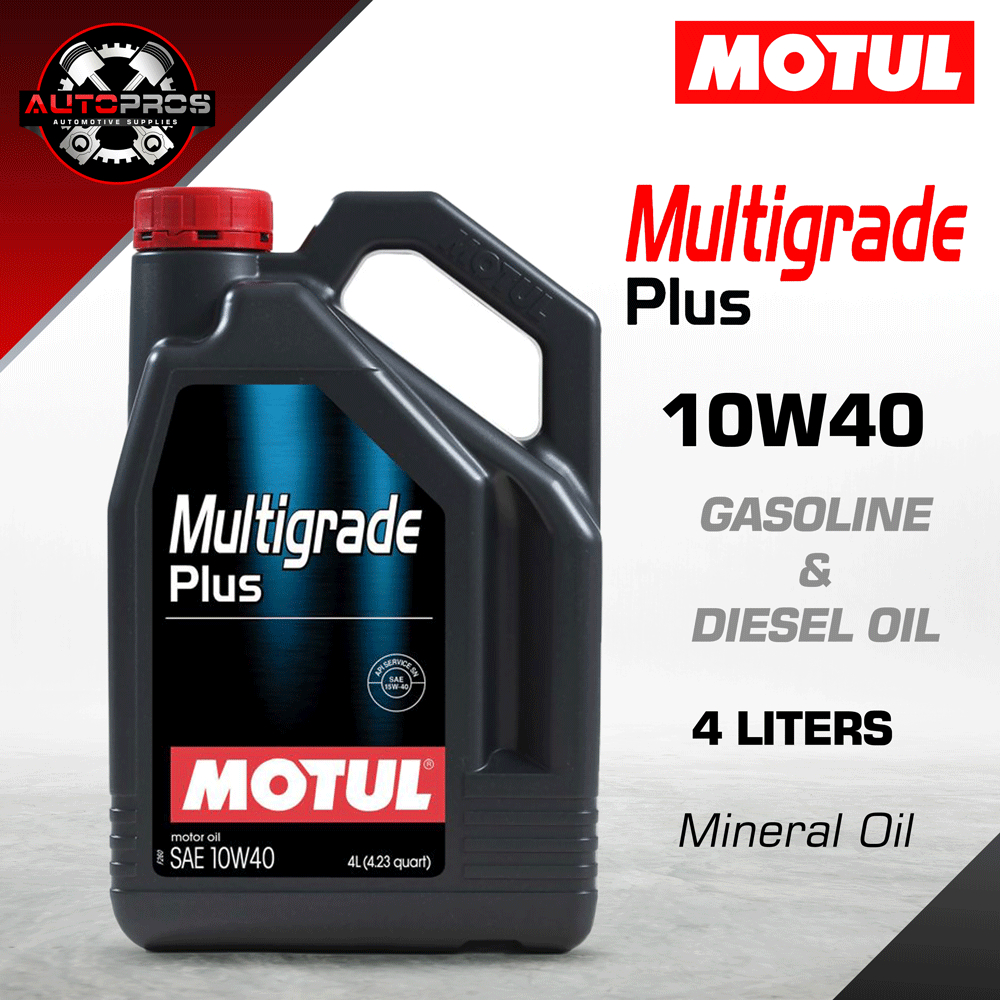 Motul Multigrade Plus 10W-40 Gasoline & Diesel Engine Oil 4 Liters ...