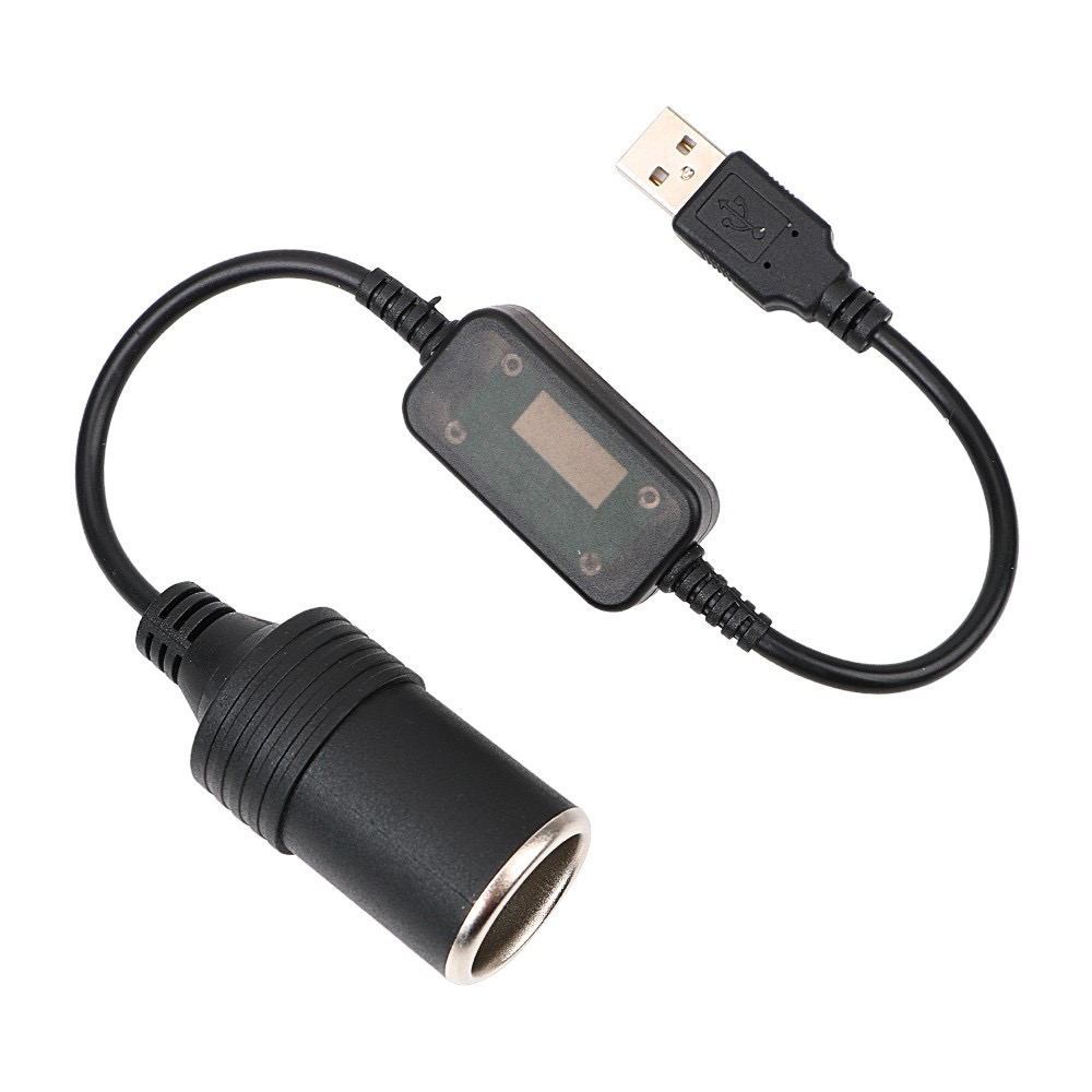 LMJ Car Cigarette Lighter Socket USB 5V To 12V Converter Adapter Wired Controller Plug Connector ...