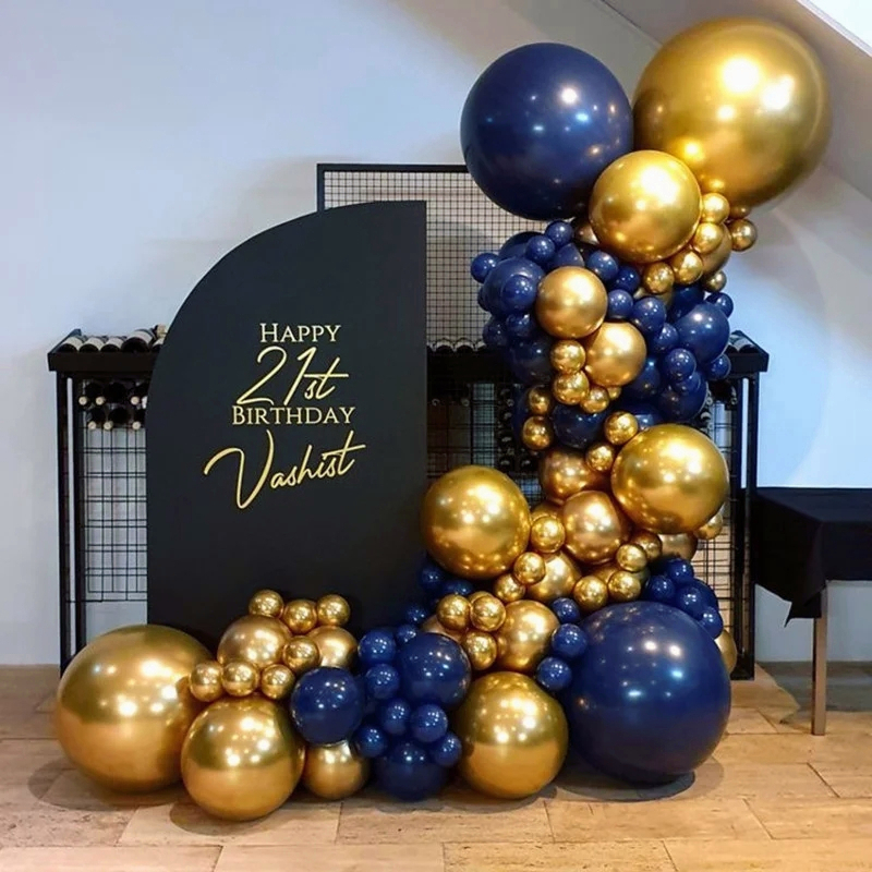 Navy Blue Gold Balloon Set Arch Garlandwedding Happy Birthday Balloons ...
