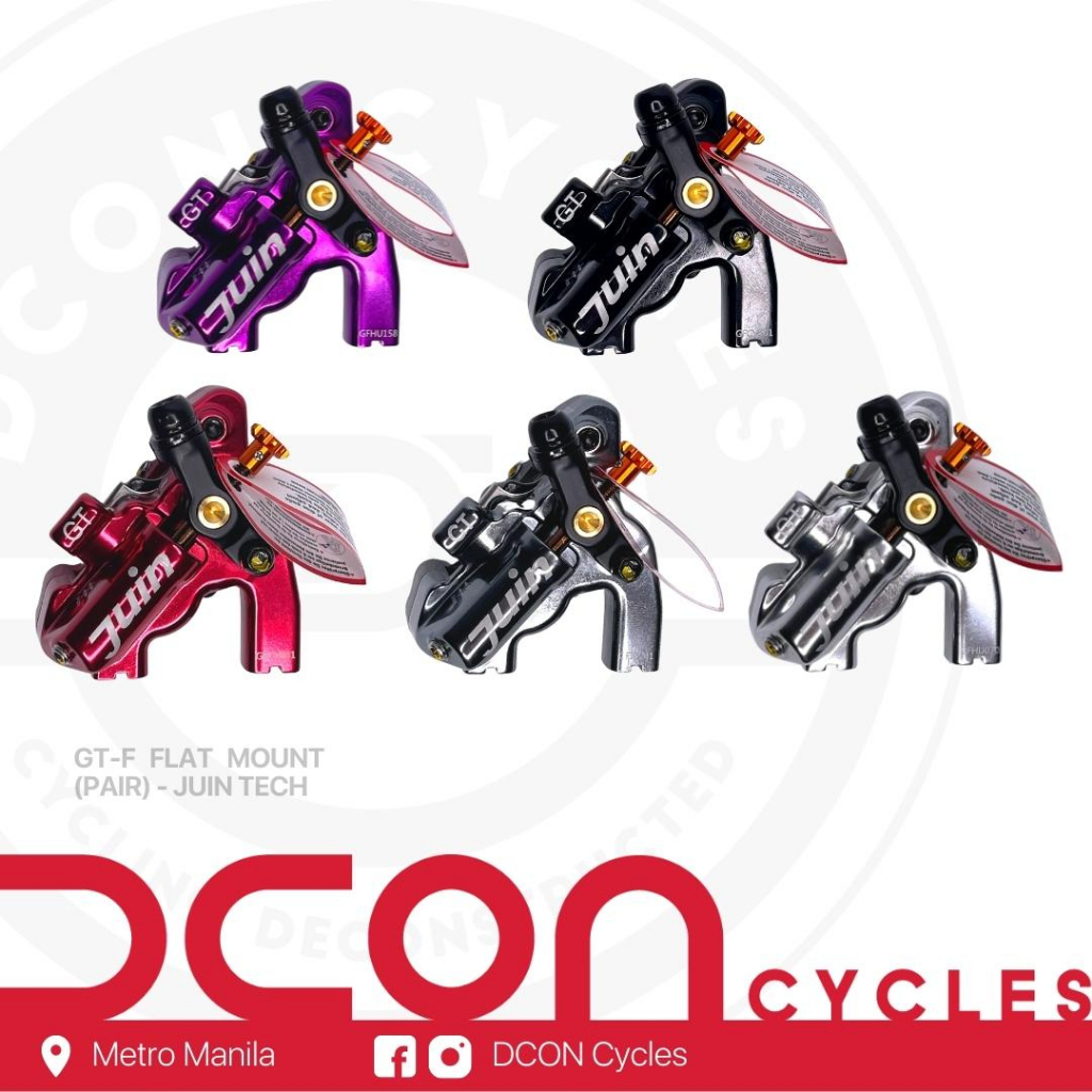 Juin Tech - GT-F (Pair) Hybrid Hydraulic 4-Piston Flat Mount Disc ...