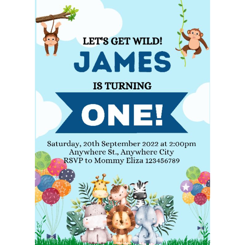 JUNGLE INVITATION CARD( 3R&4R SIZE) | Shopee Philippines