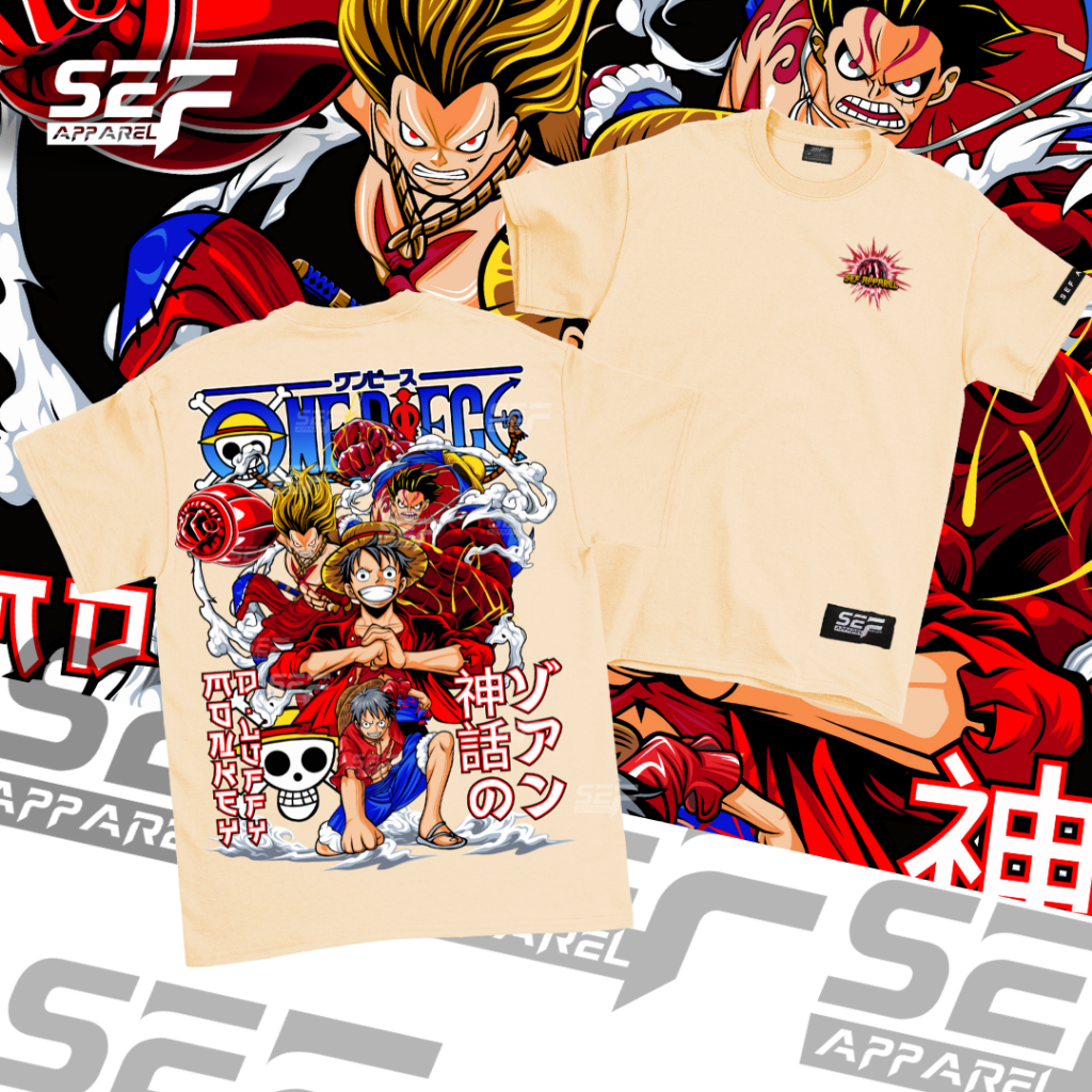 SEF Apparel Anime Inspired T-shirt Luffy All Form One Piece | Shopee ...