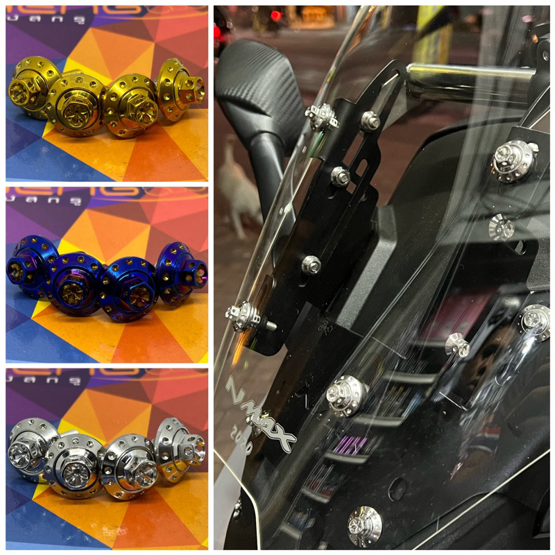 Heng Visor/Windshield Bolts for Nmax v1/v2 | Aerox v1/v2 | ADV 150/160 ...