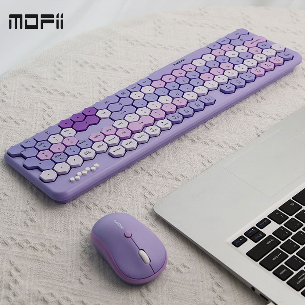 MOFii Honey S Cute Fashion Wireless Office Rhombus Keyboard and Mouse ...