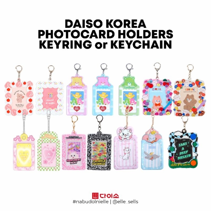 Photocard Holder Keyring or Keychain | Daiso Korea KR Spring Carebears ...