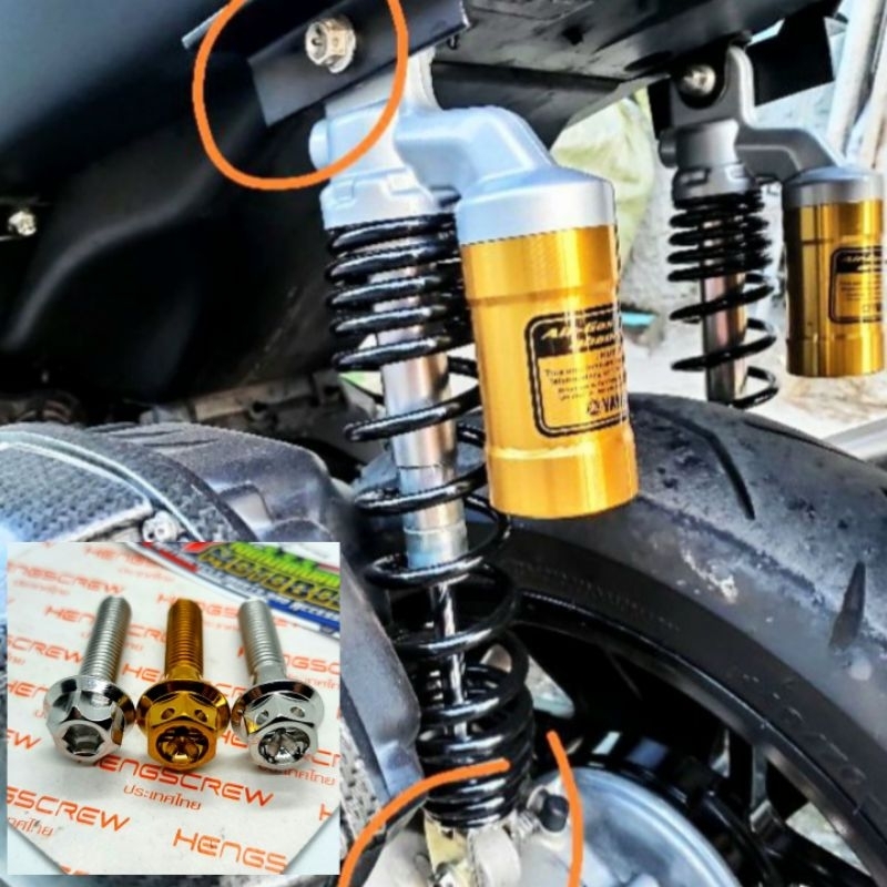☑️HENG REAR SHOCK BOLTS AEROX/NMAX/MIO/CLICK/BEAT PER PIECE 1PC ...
