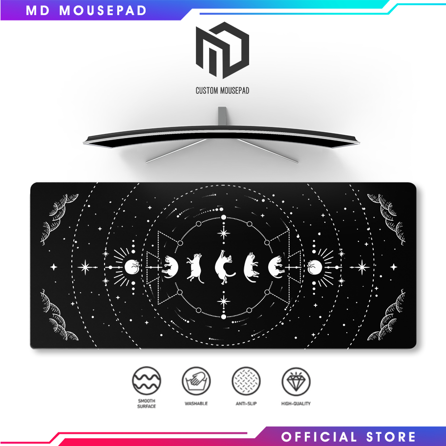 MD Mousepad | Neko Moon | Extended Large Gaming Mouse pad Deskmat ...