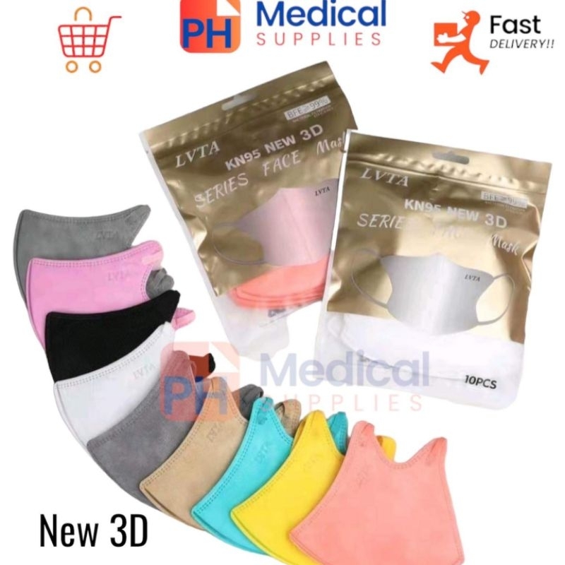 Indoplas KN95 & LVTA 3D Disposable Face Mask- 3- Ply with soft Earloop ...