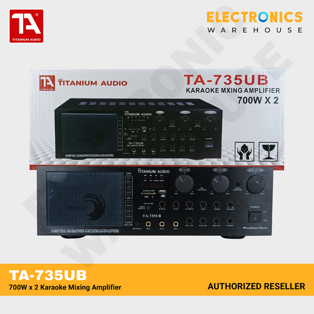 Titanium Audio TA-735UB 700W x 2 Karaoke Mixing Amplifier with ...