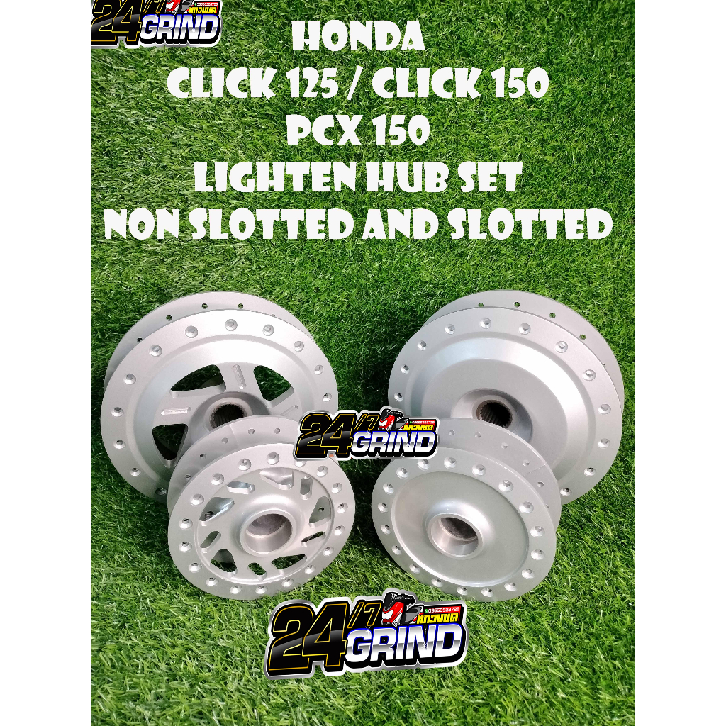 LIGHTEN HUB SET HONDA CLICK 125 / CLICK 150 / PCX 150 SLOTTED AND NON ...