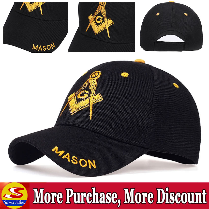 【SuperSales】Masonic Baseball Cap Black Hat Freemason Logo Baseball Cap ...