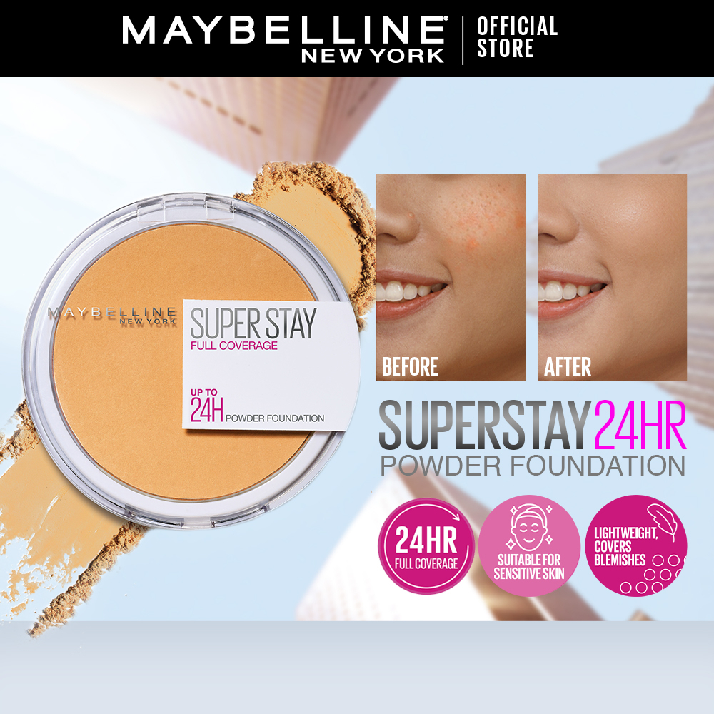 Maybelline Superstay Powder Foundation- 24HR Full Coverage, Long ...