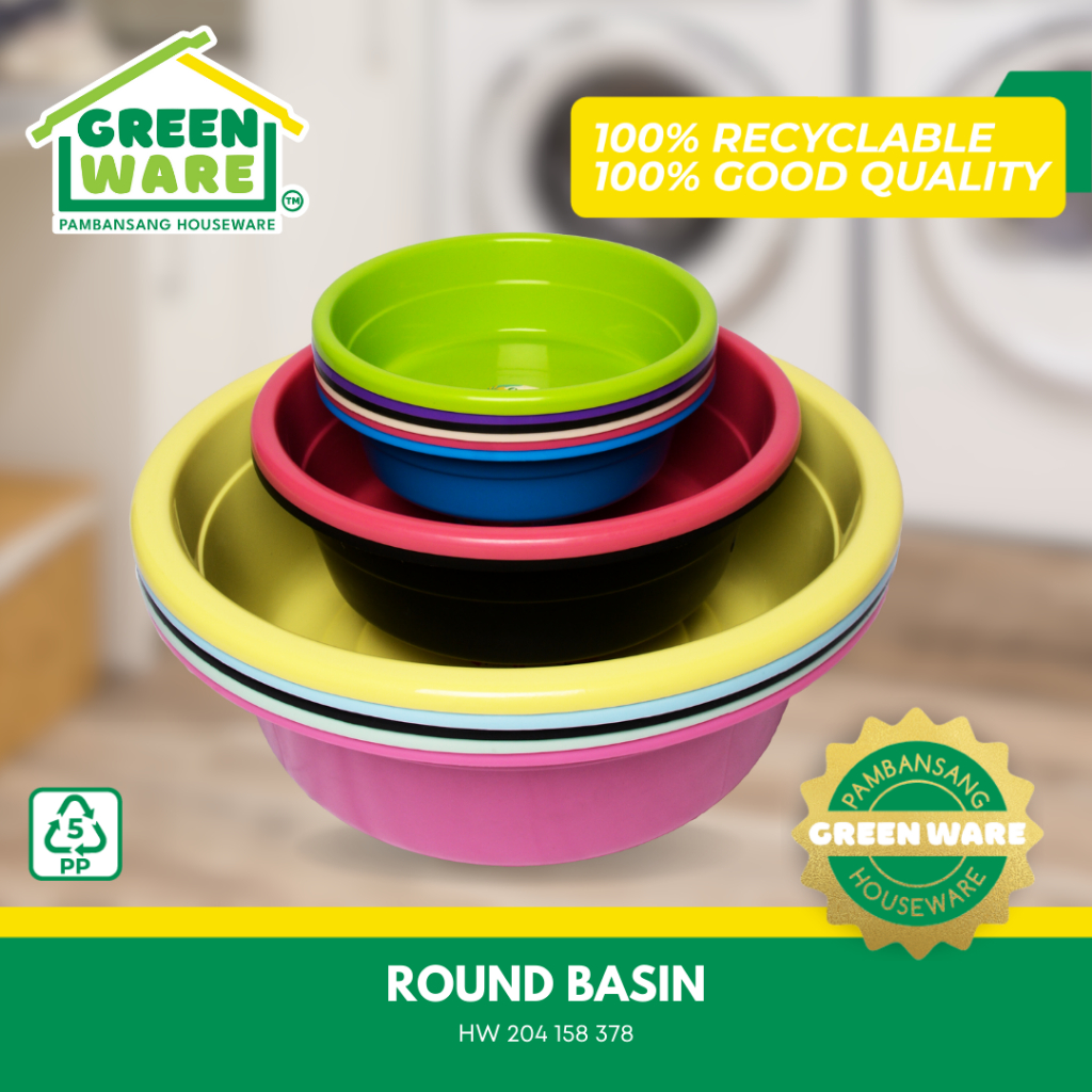 Greenware Large Round Plastic Basin HW-204,HW-158,HW-378 | Shopee ...