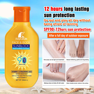 DEVNEN SPF90+ Sunscreen Lotion For Face & Body Sunblock Whitening Cream Moisturizing Suncare ...