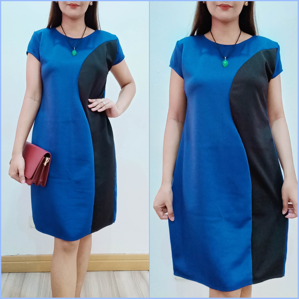 Lyka V8 Office Dress (Combi Two Tone) NEOPRENE FABRIC High Quality ...