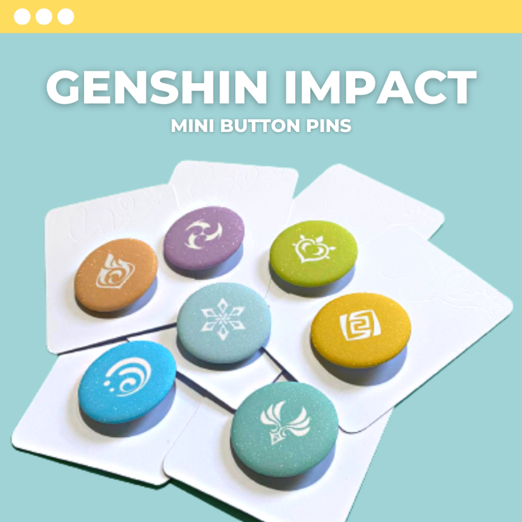1.25" Mini Pastel Genshin Impact Element Button Pins Pyro Cryo Hydro ...