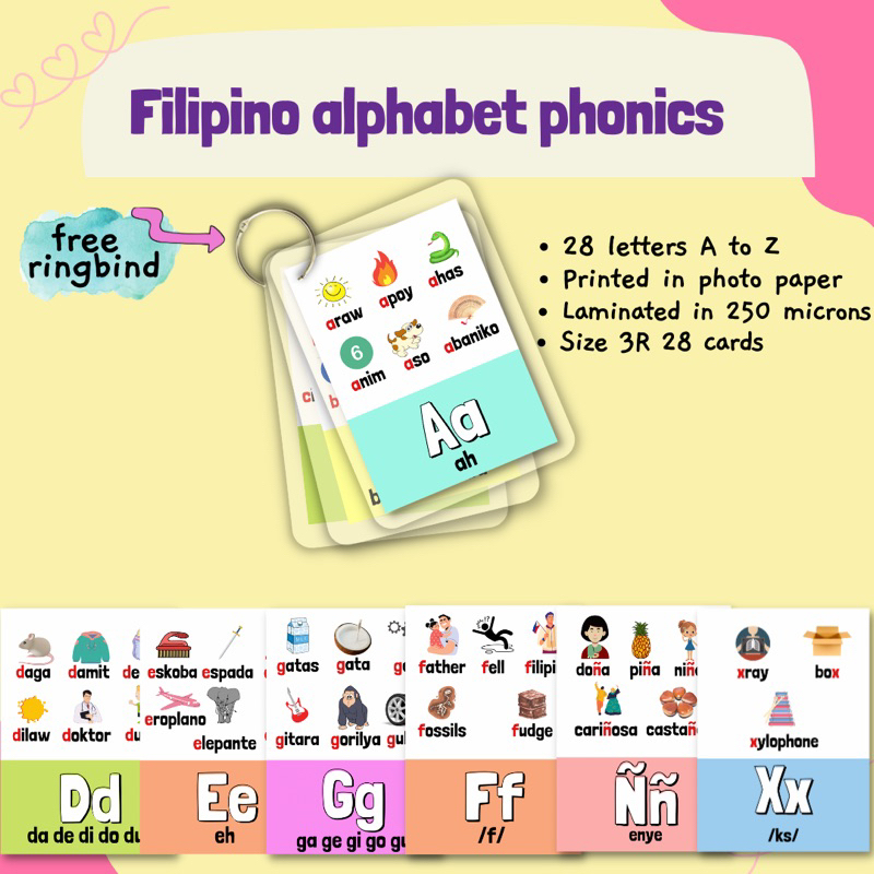 abakada filipino reading flashcards laminated educational flash cards | Shopee Philippines