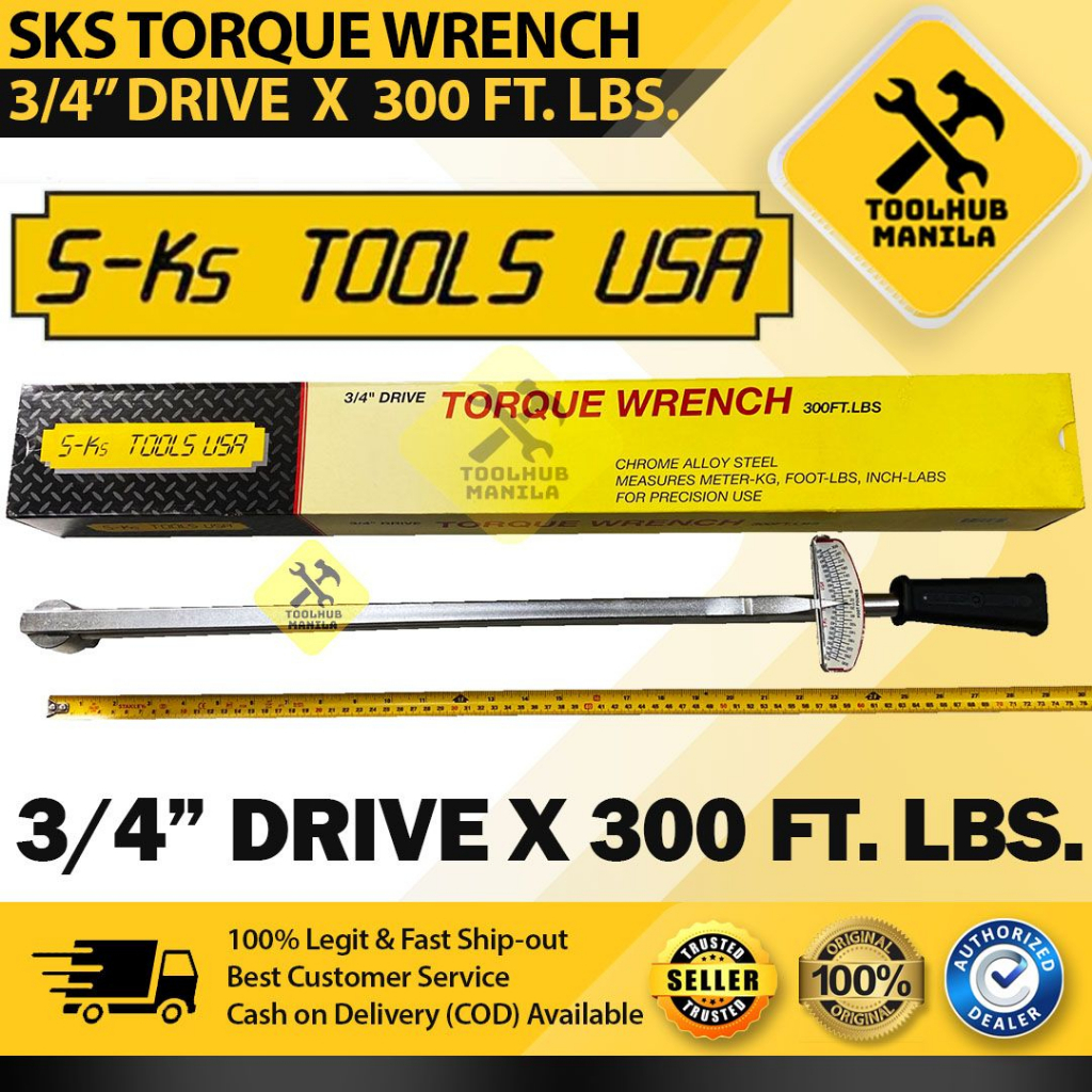 SKs Tools USA TORQUE WRENCH 3/4 Drive 300ft lbs BEAM TYPE | Shopee ...