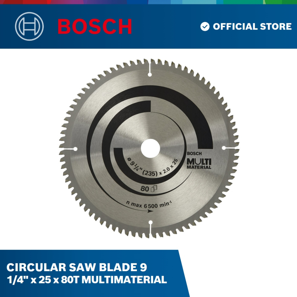 Bosch Multi Material Circular Saw Blade (9 1/4" x 25 x 80T) | Shopee ...