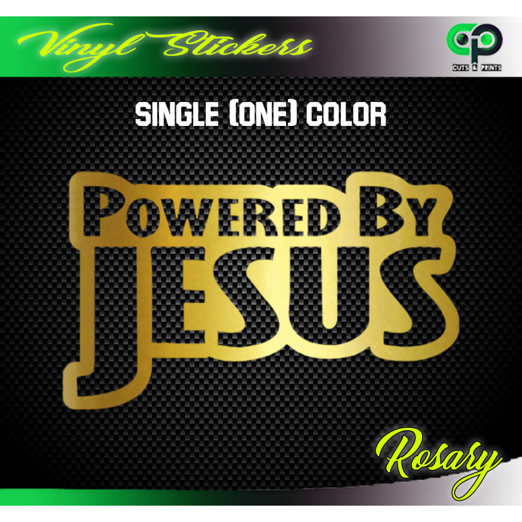 Powered by Jesus 001 (Religious) - Vinyl Sticker (For Laptop ...