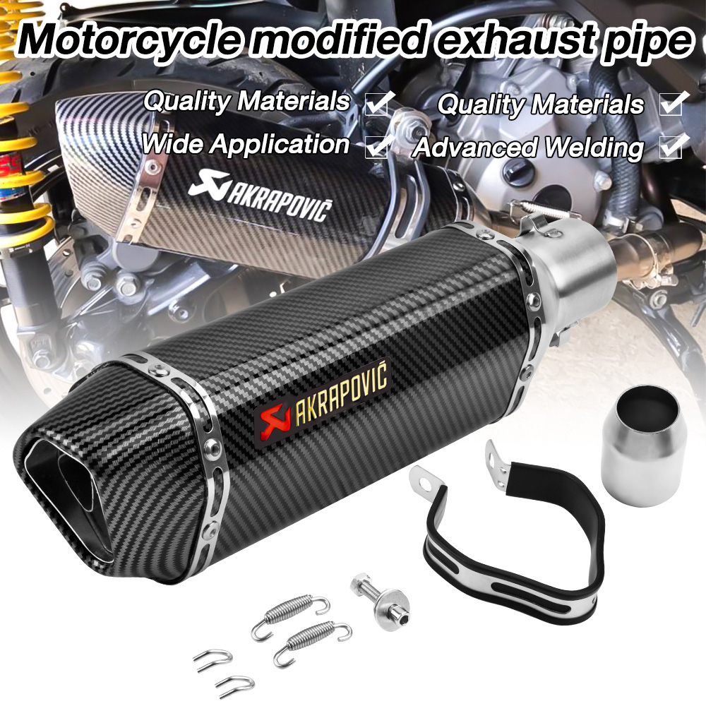 【Spot】Motorcycle Exhaust Muffler Akrapovic Exhaust Muffler Pipe 370MM ...