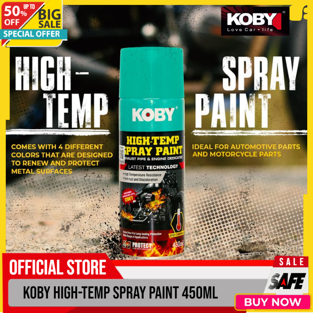 KOBY HI-TEMP SPRAY PAINT 450ml Premium Quality for Motorcycle | Shopee ...