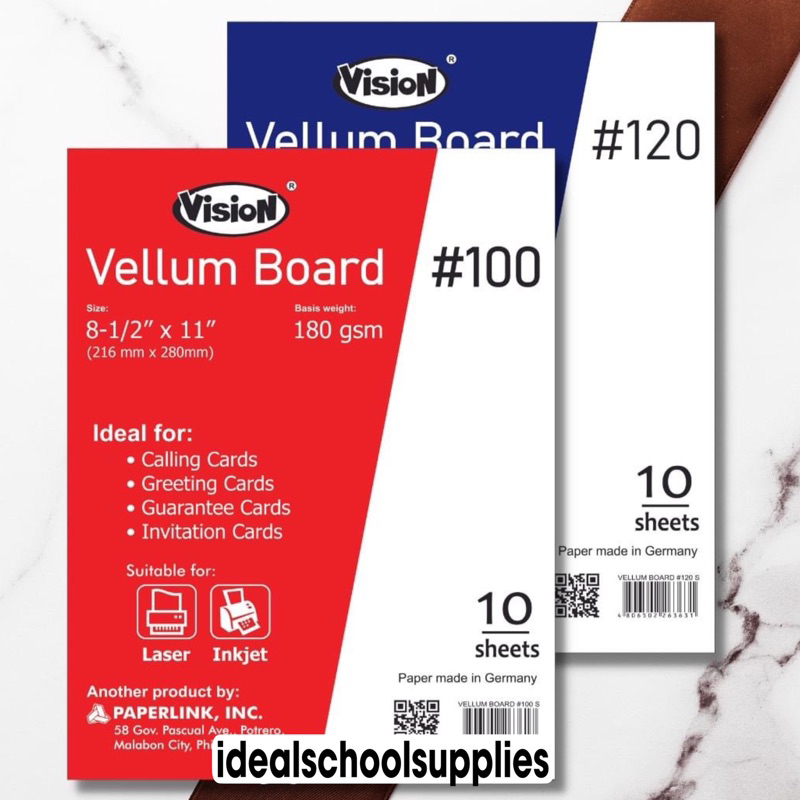 Vellum Board White Vision | Shopee Philippines