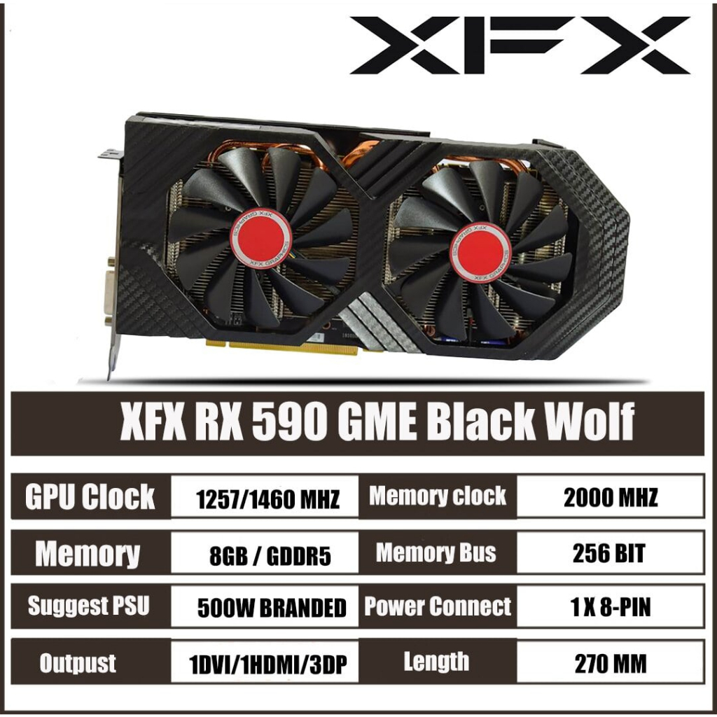 RX590 SERIES GME GPU GRAPHICS CARD ASROCK RX 590 GME Phantom Gaming OC ...