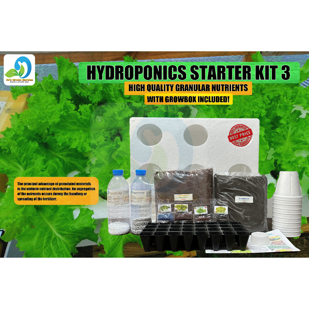 HYDROPONICS STARTER KIT 3 - WITH GROWBOX/4PACKS OF SEEDS/GRANULAR ...