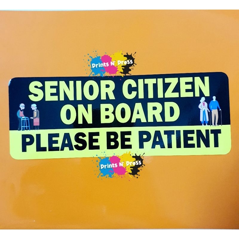 Senior Citizen on Board waterproof vinyl sticker. | Shopee Philippines