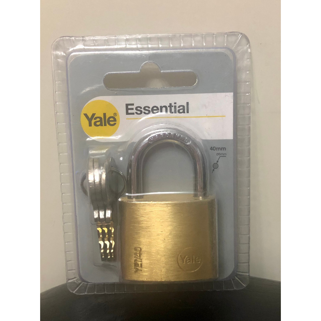 Yale Essential Solid Brass Padlock (Available in 35mm, 40mm, 50mm, 60mm ...