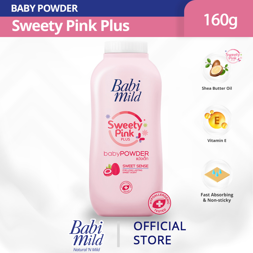 Babi Mild Baby Powder Sweety Pink 160g - Natural N' Mild - Baby ...