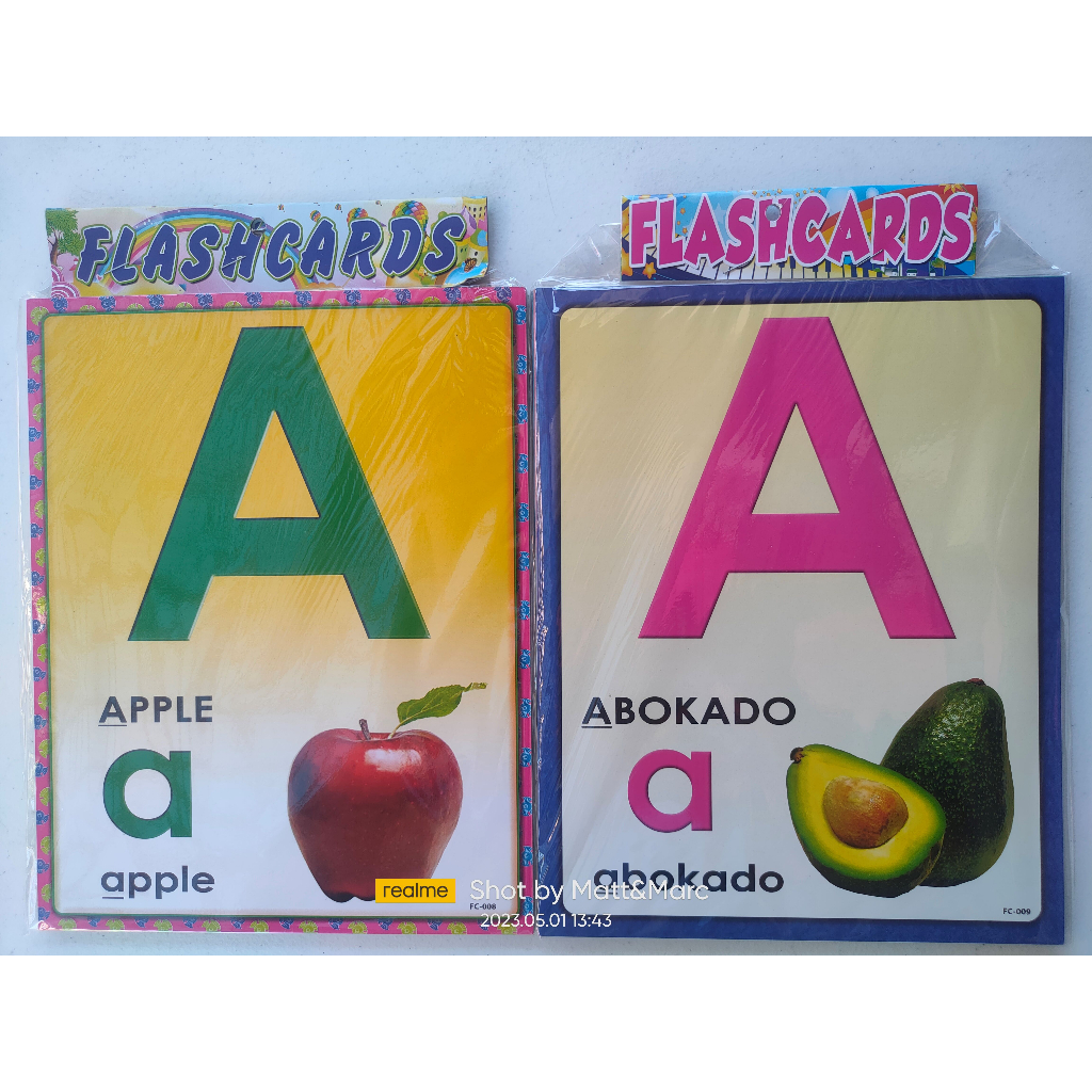 JUMBO Flash Cards Colored Alphabet English Filipino A to Z for kids | Shopee Philippines